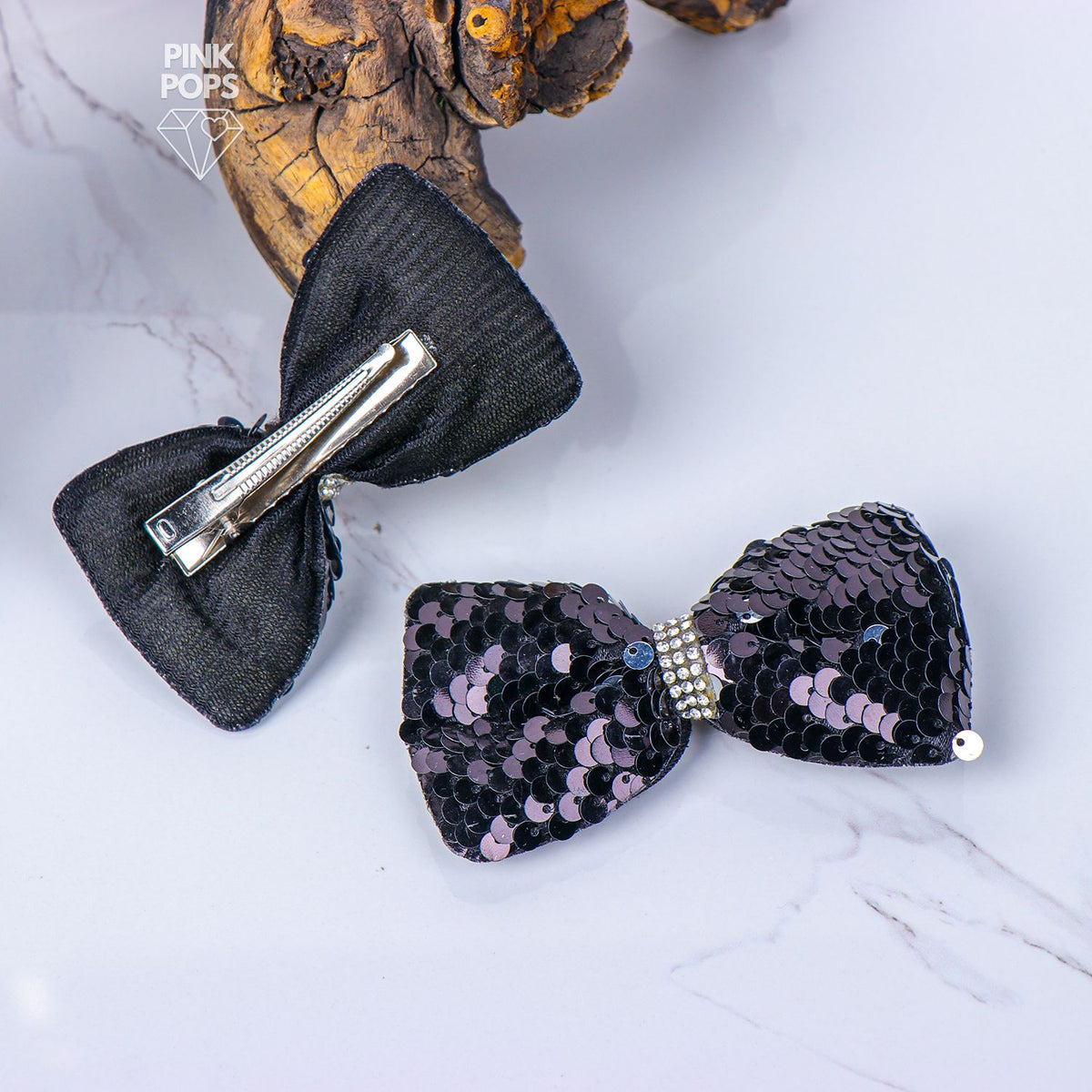 Black Sequin Hair Clip – pinkpops.pk