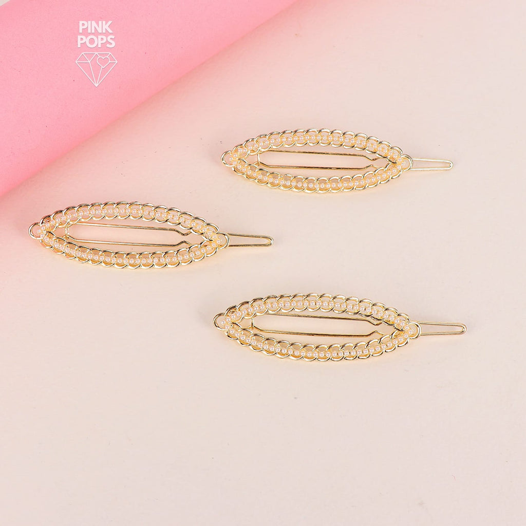 Aesthetic Golden Hair Clips – pinkpops.pk