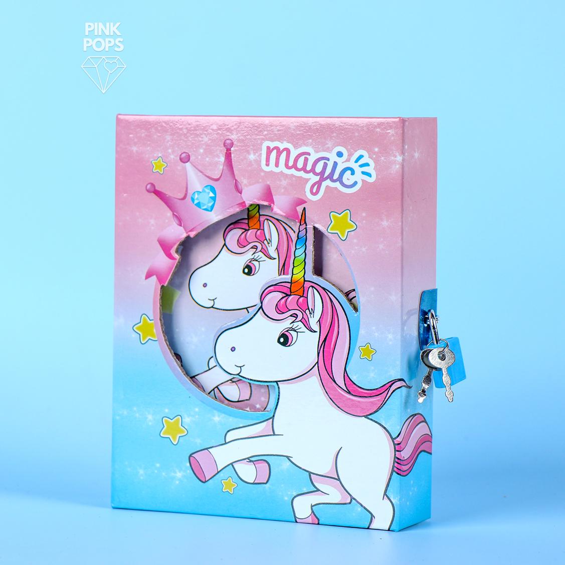 Magical Unicorn Lock Notebook – pinkpops.pk
