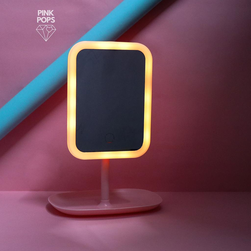 The Pink Vanity Mirror with LED Light – pinkpops.pk