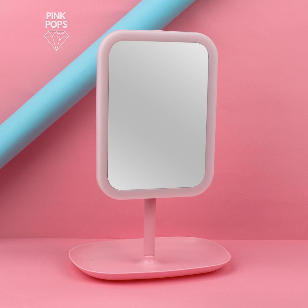 The Pink Vanity Mirror with LED Light – pinkpops.pk