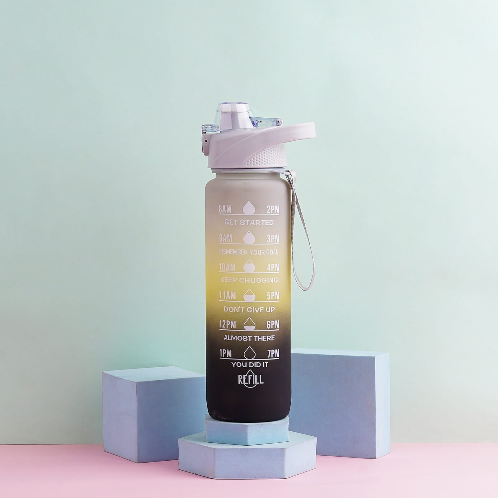 Multi Color Motivational Water Bottle – pinkpops.pk