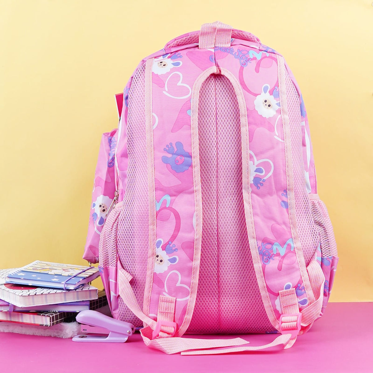 Pink Cute Backpack With Pouch – pinkpops.pk
