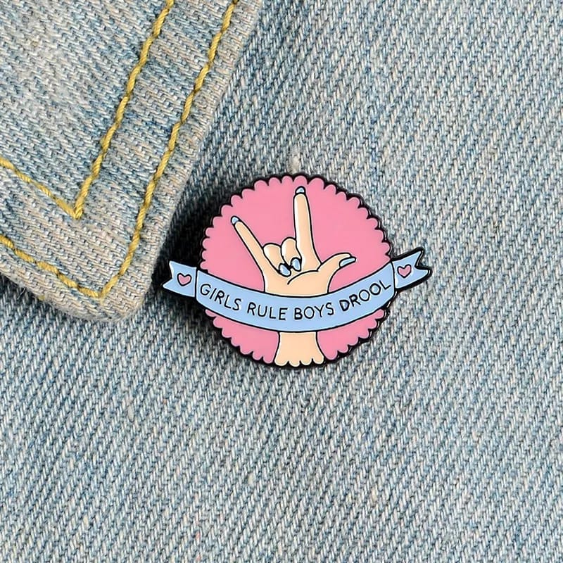 Girls Rule Boys Drool Enamel Pin – pinkpops.pk